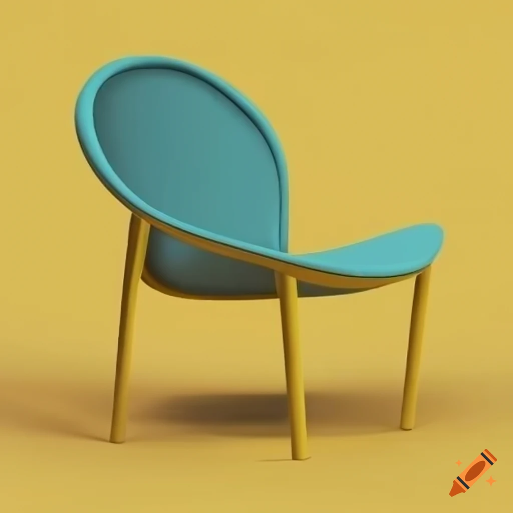 Cubist-style yellow chair 3d rendering on Craiyon