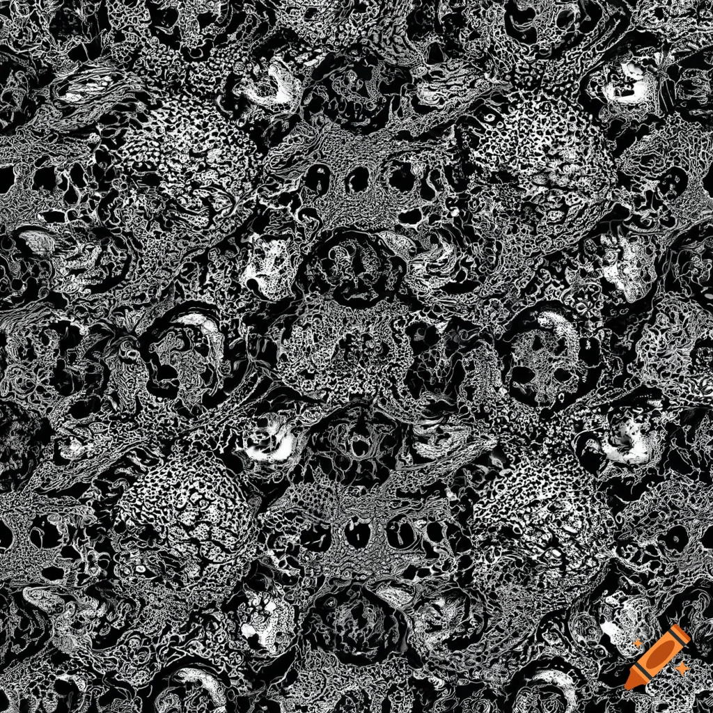 Seamless pattern of human lung cells under a microscope on Craiyon