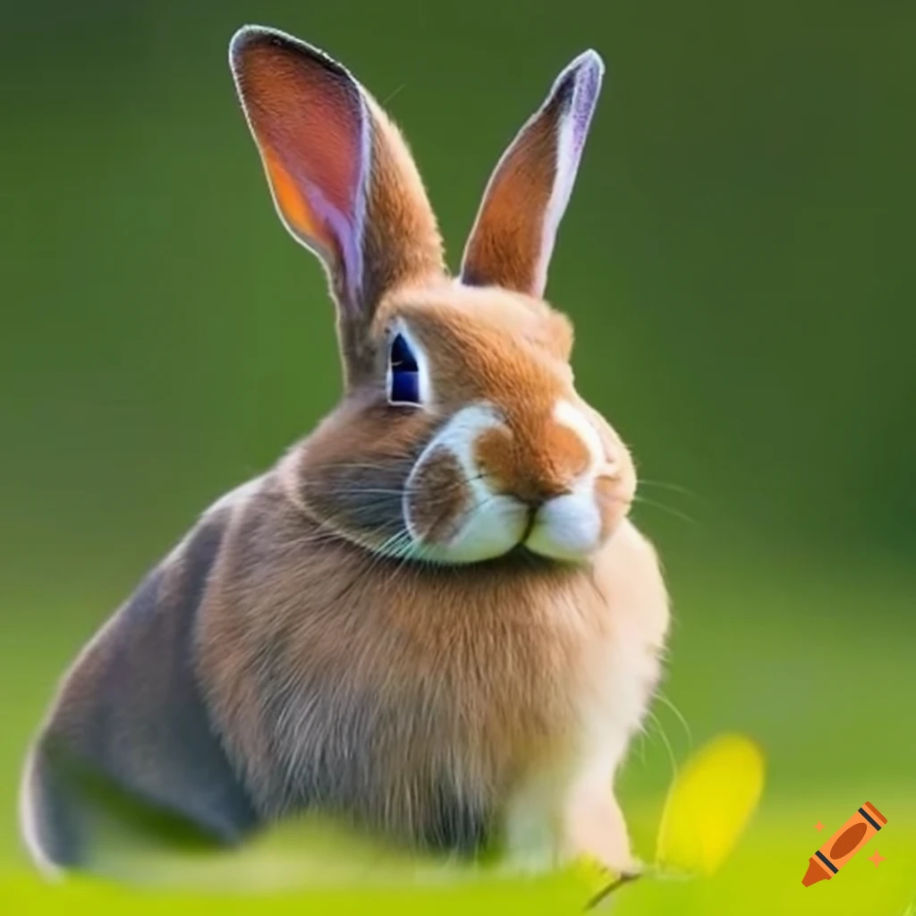 Image of a Dutch rabbit with a prosthetic leg in a beautiful meadow on ...