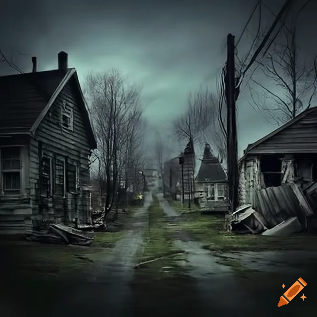 Art of a zombie infested town in kentucky