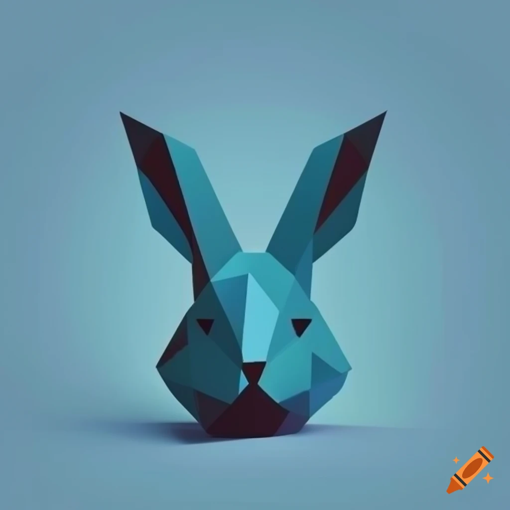 Minimalistic polygon rabbit head on Craiyon