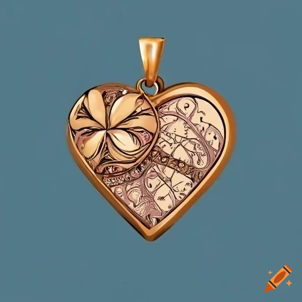 Heart-shaped locket line art on Craiyon