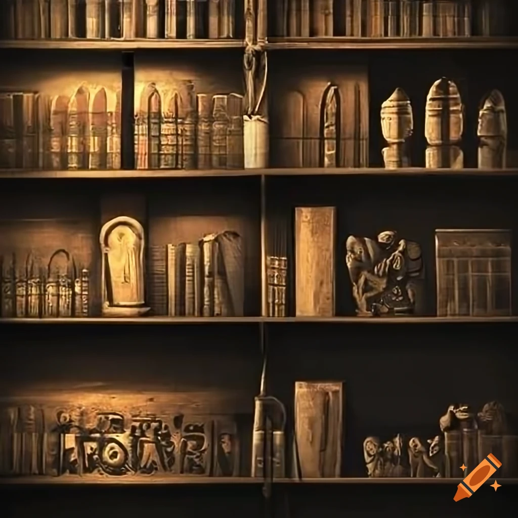 Painting of elites in a dimly lit library on Craiyon