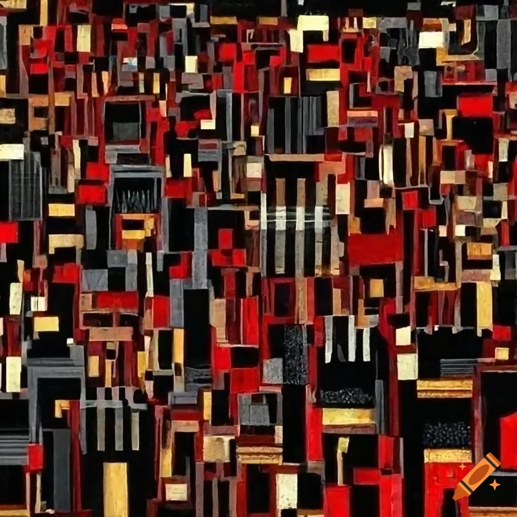 Mosaic painting of a crowd in a maze on Craiyon