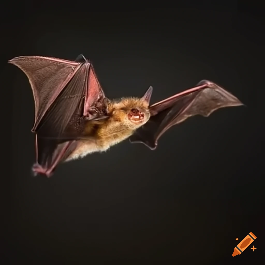 Brown bat in flight