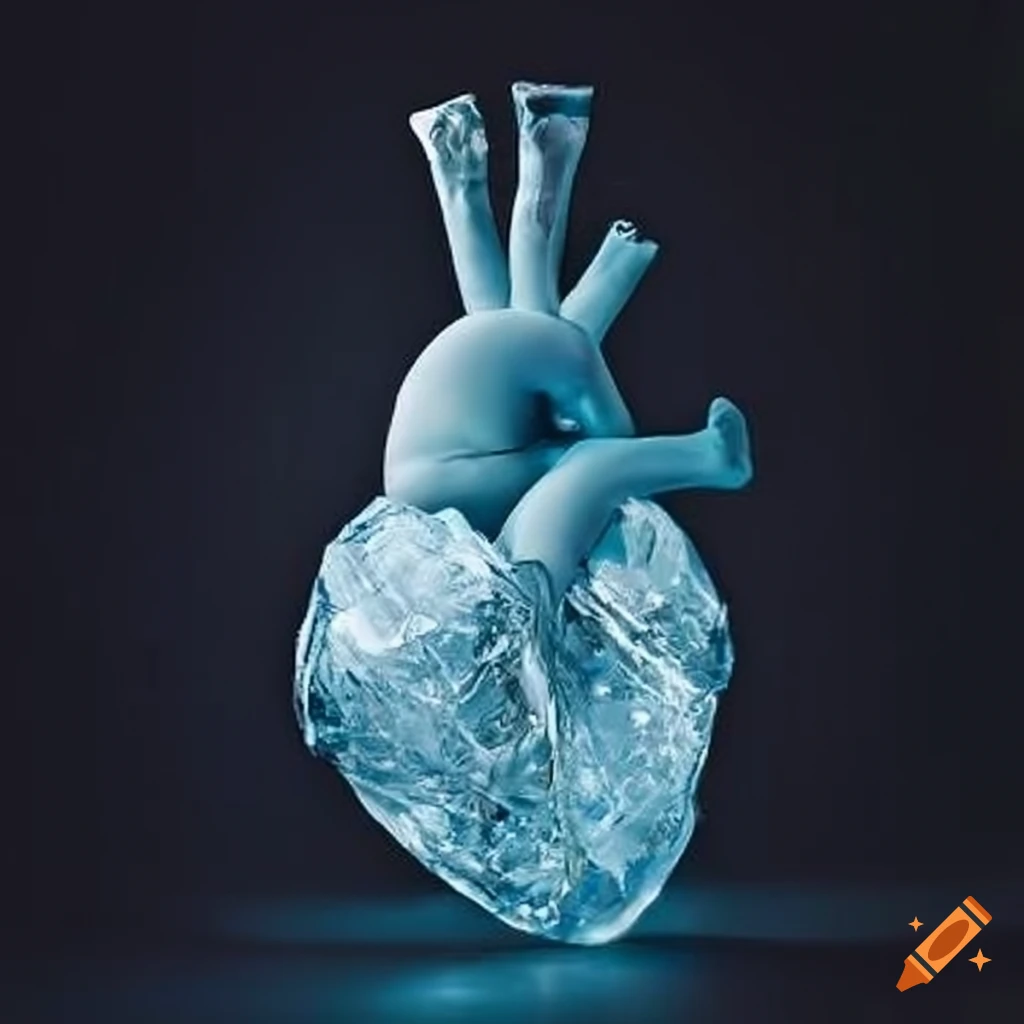 Ice sculpture of an anatomical heart