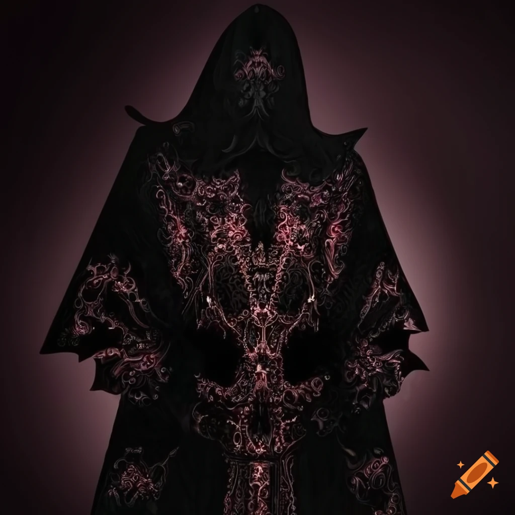 Fractal design on a warlock's black robe