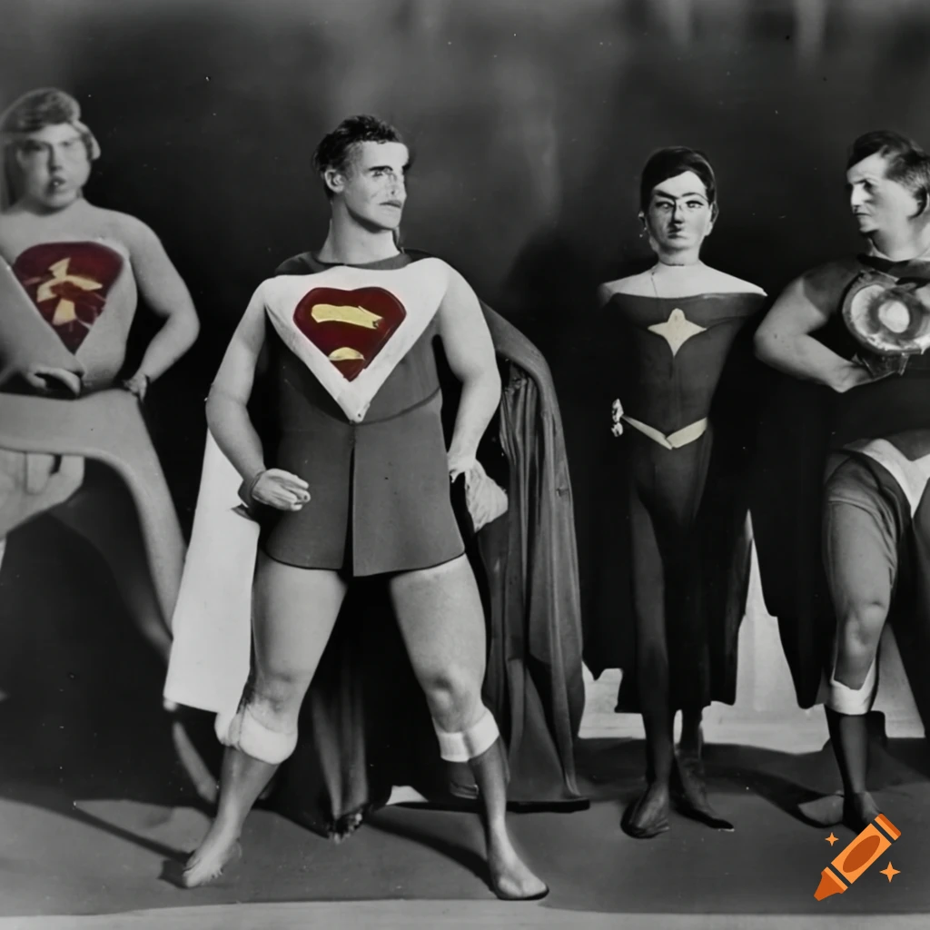 Photo of a group of superheroes in the 1930s