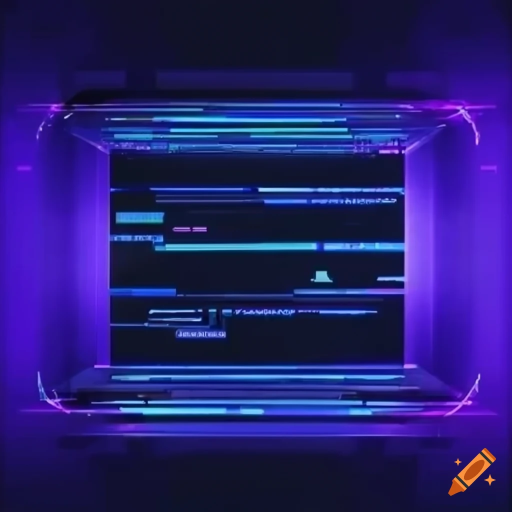 Minimalist coding screen in futuristic void