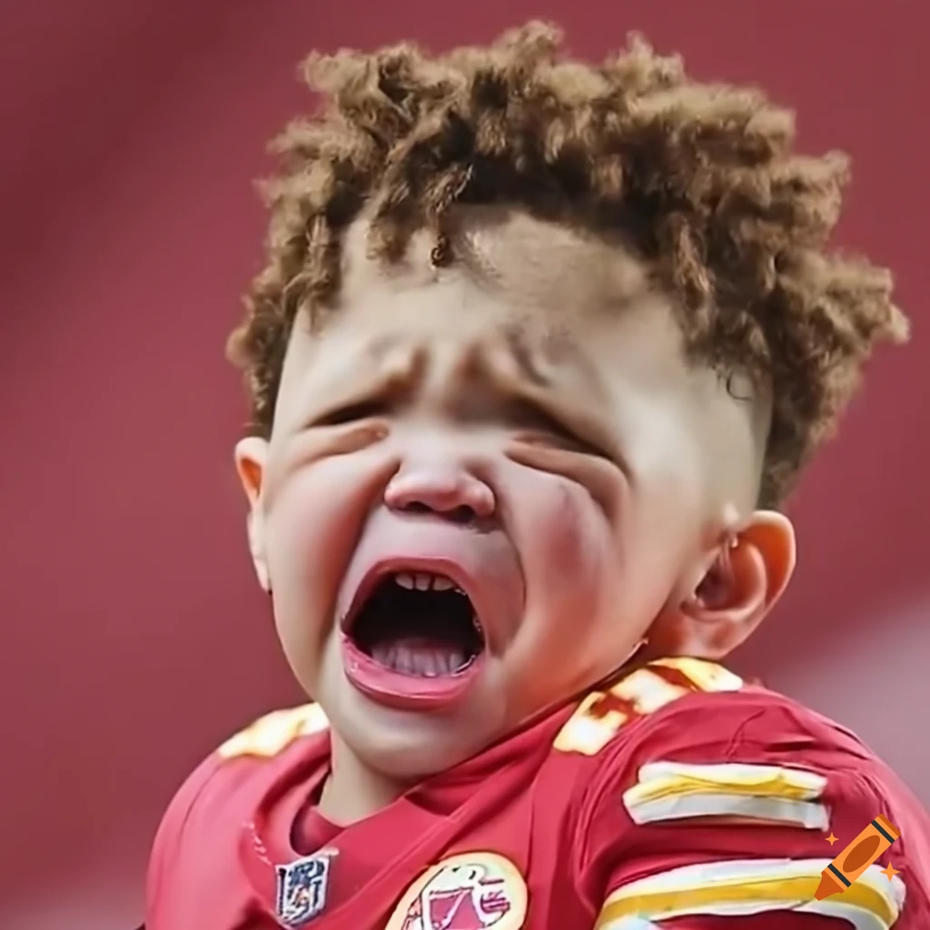 Toddler crying during a football game