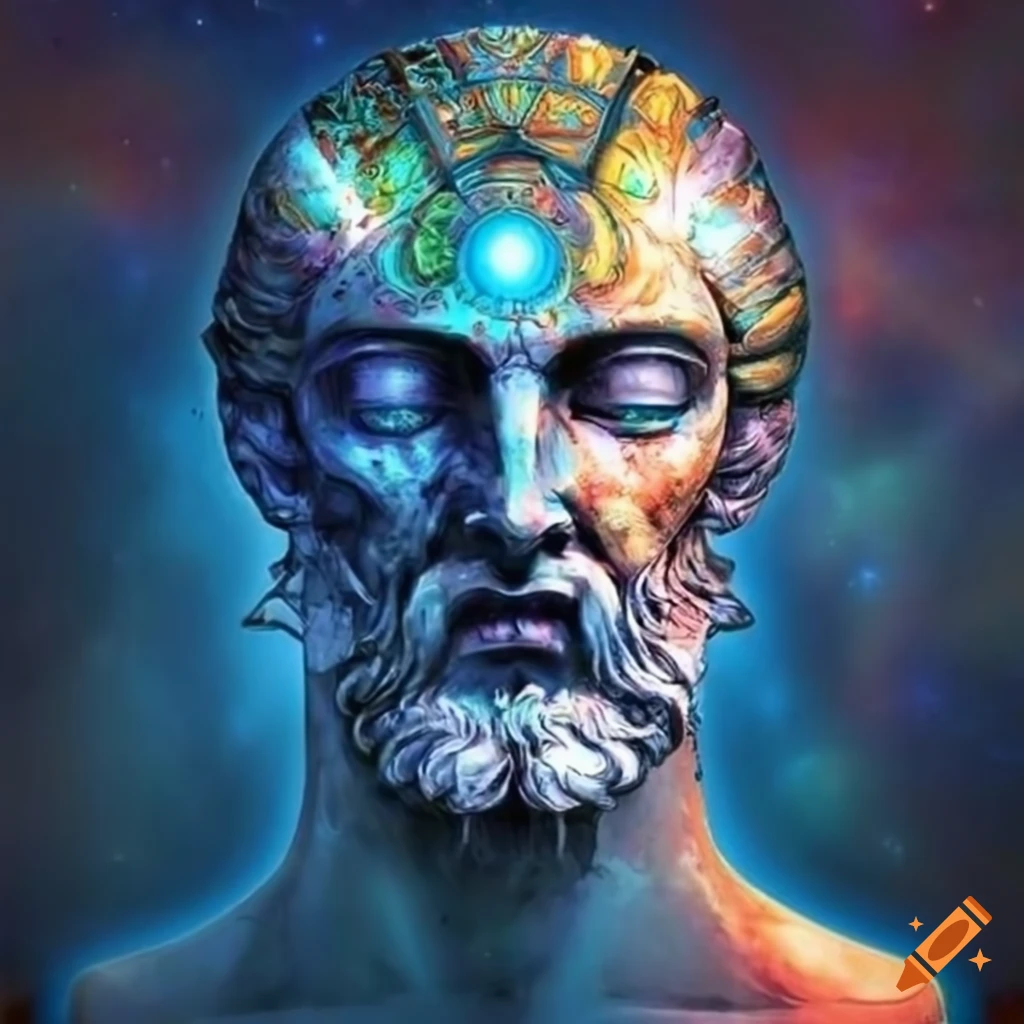 Depiction of a powerful galaxy god