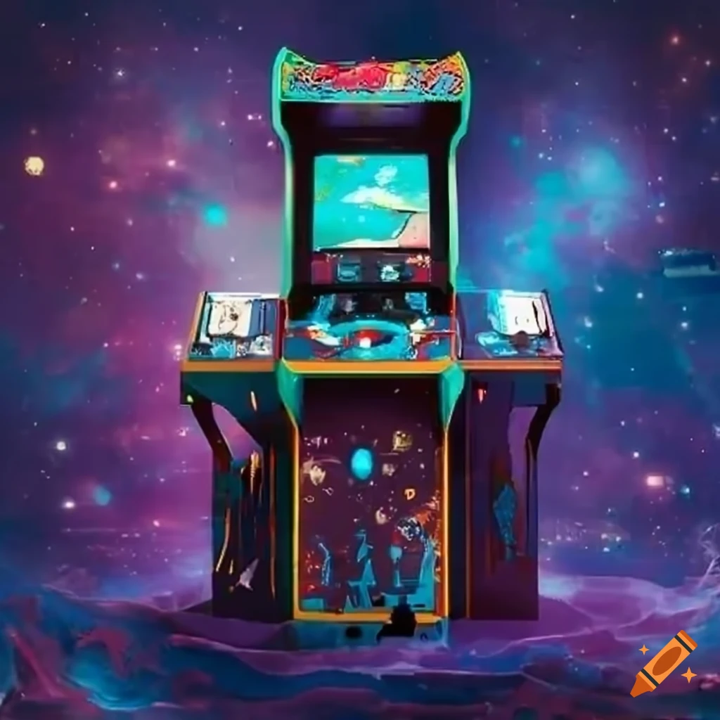 Arcade game machine in space