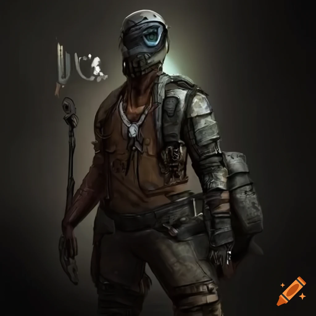 Image of a post-apocalyptic biker on Craiyon