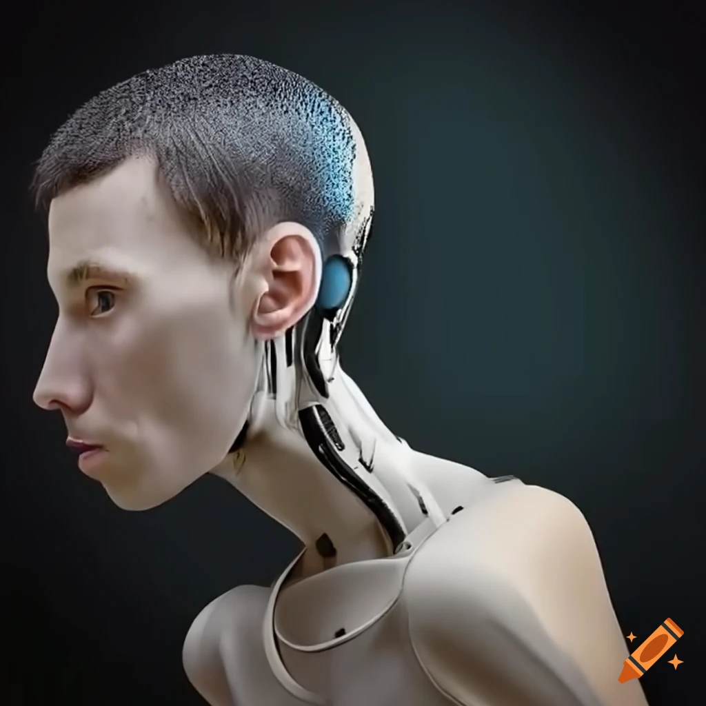 Image of a man turned into a robot