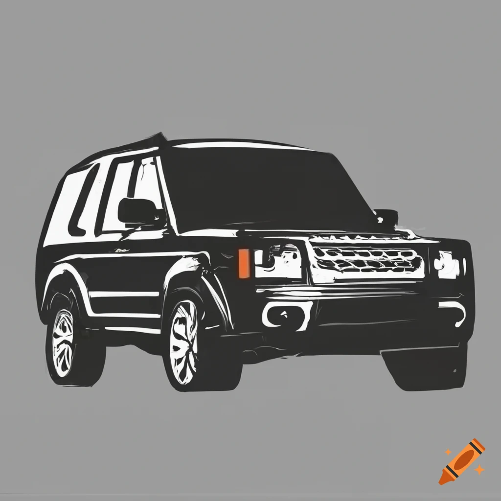 Profile sketch of a black land rover discovery 4