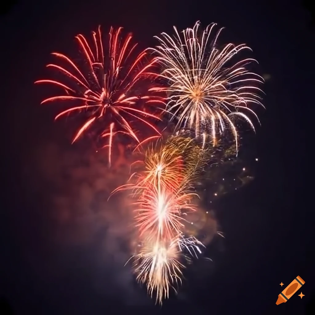 Fireworks exploding in the night sky