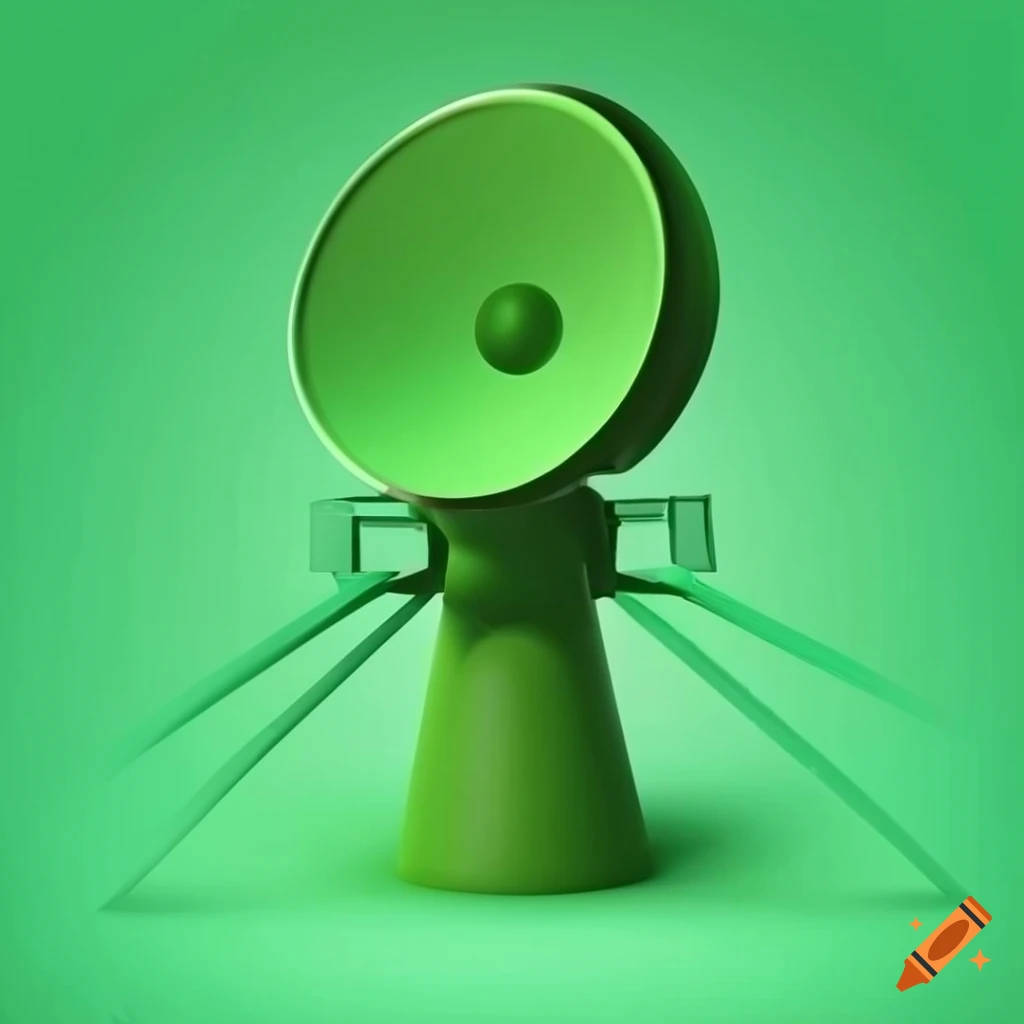 Green architectural highlight of Dish tower on Craiyon