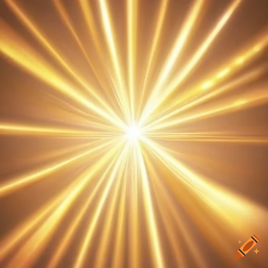 Golden sparkling light rays