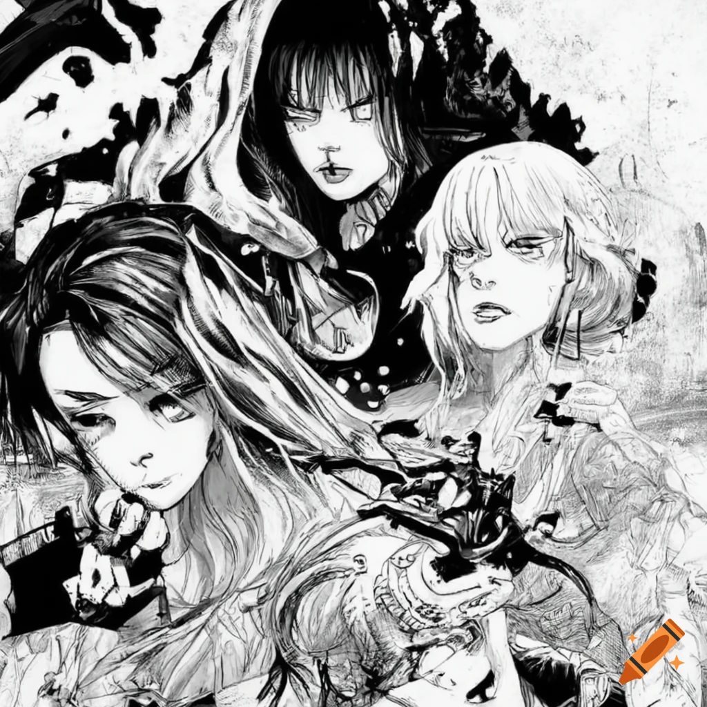 Ink art of manga comics