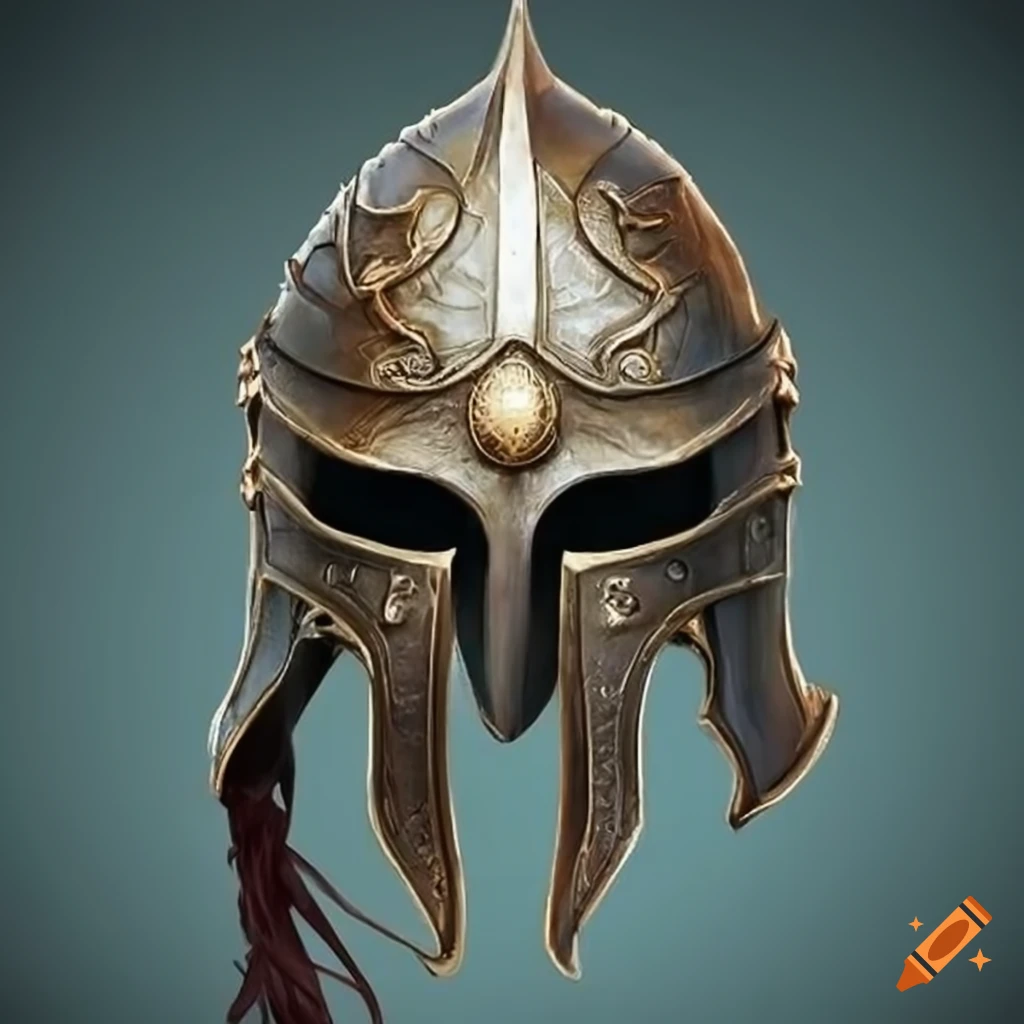 Fantasy helmet illustration on Craiyon