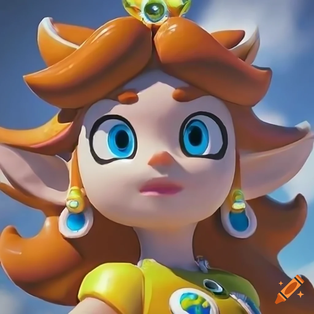 Realistic portrait of Princess Daisy from Splatoon on Craiyon
