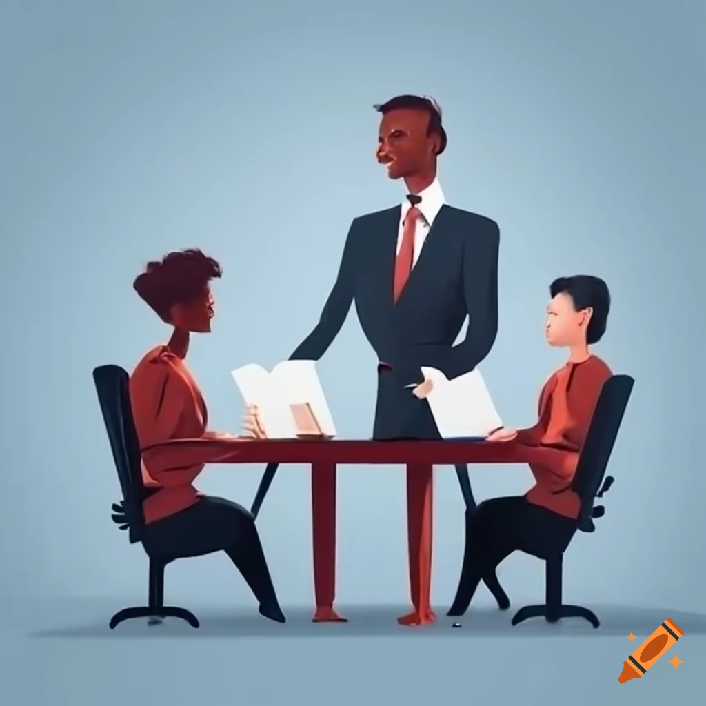 Job interview with candidates sitting across the table