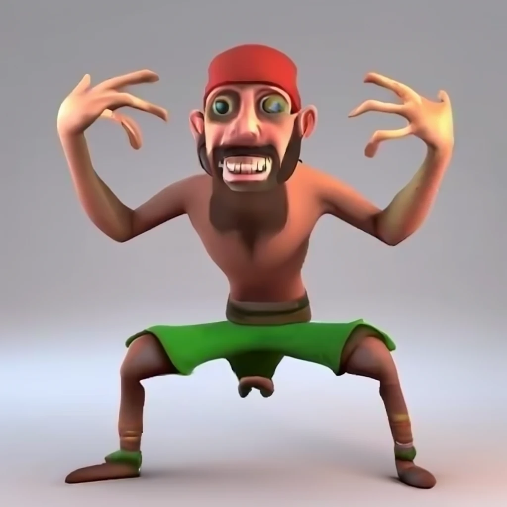 3d cartoon model in t pose for animation