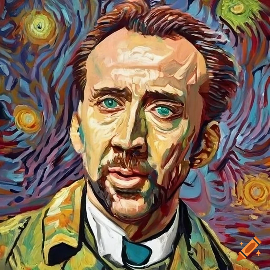 Portrait of nicolas cage by van gogh