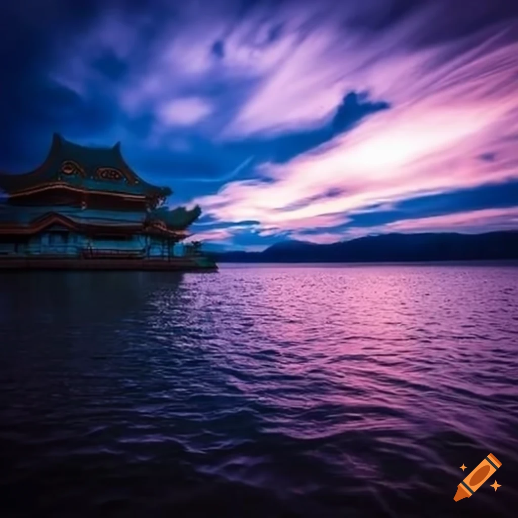 Dreamy floating palace in the sky