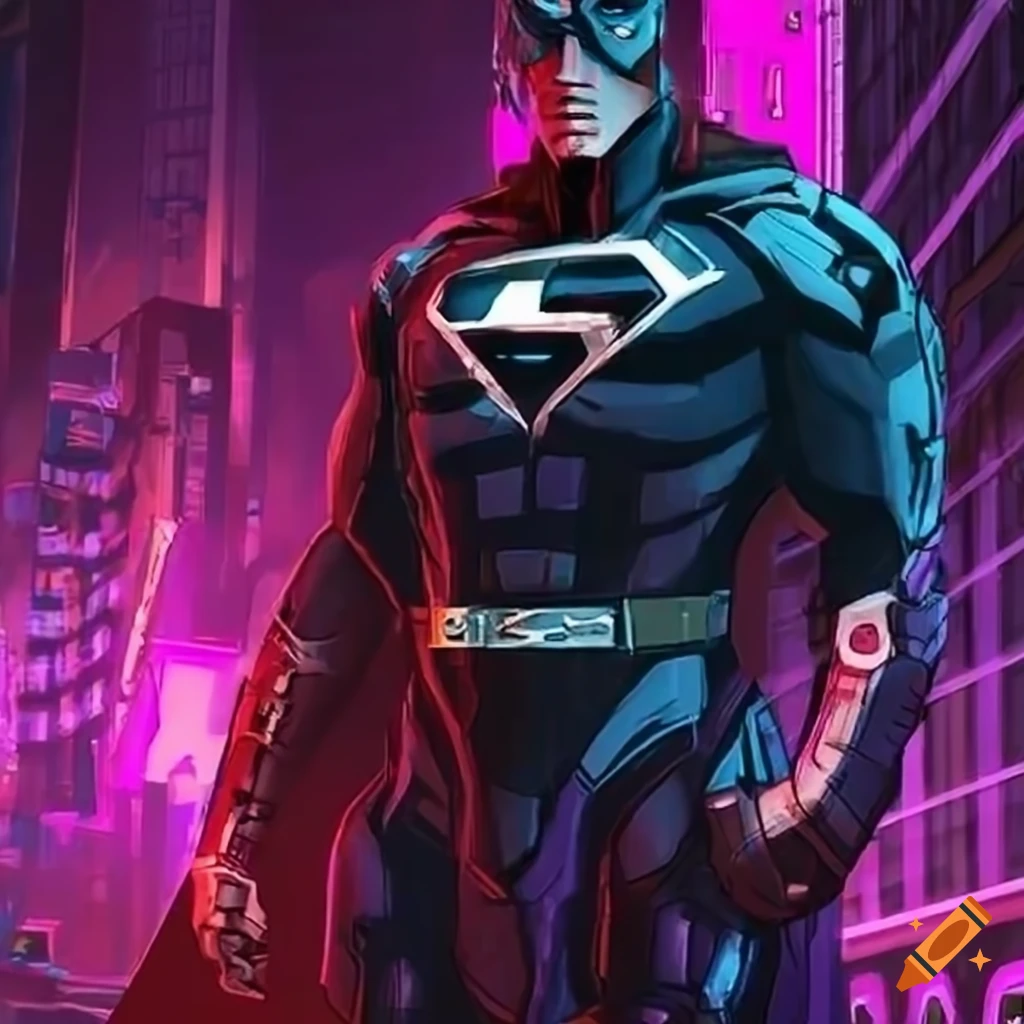 Cyberpunk superhero illustration