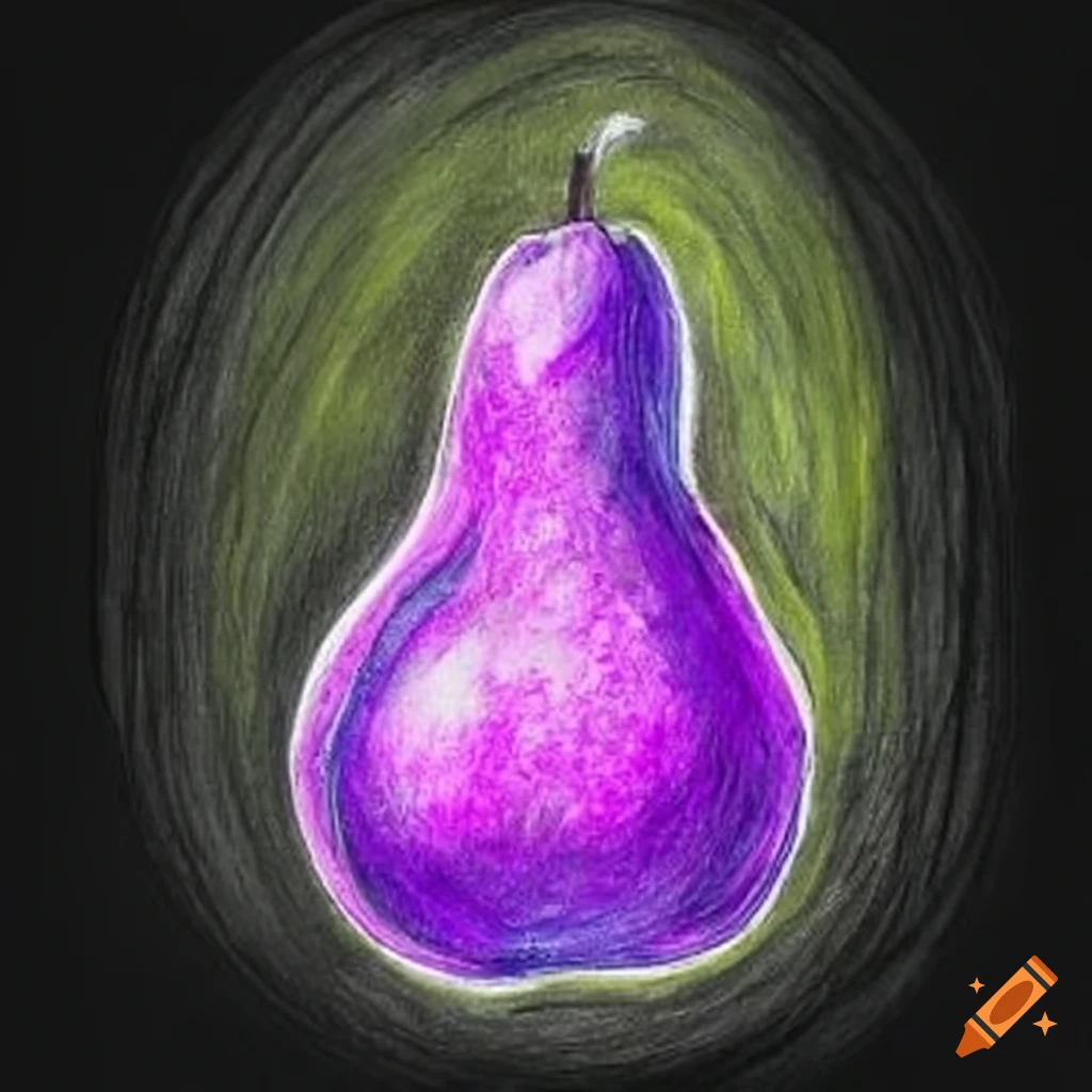 Mysterious green pear emitting purple energy