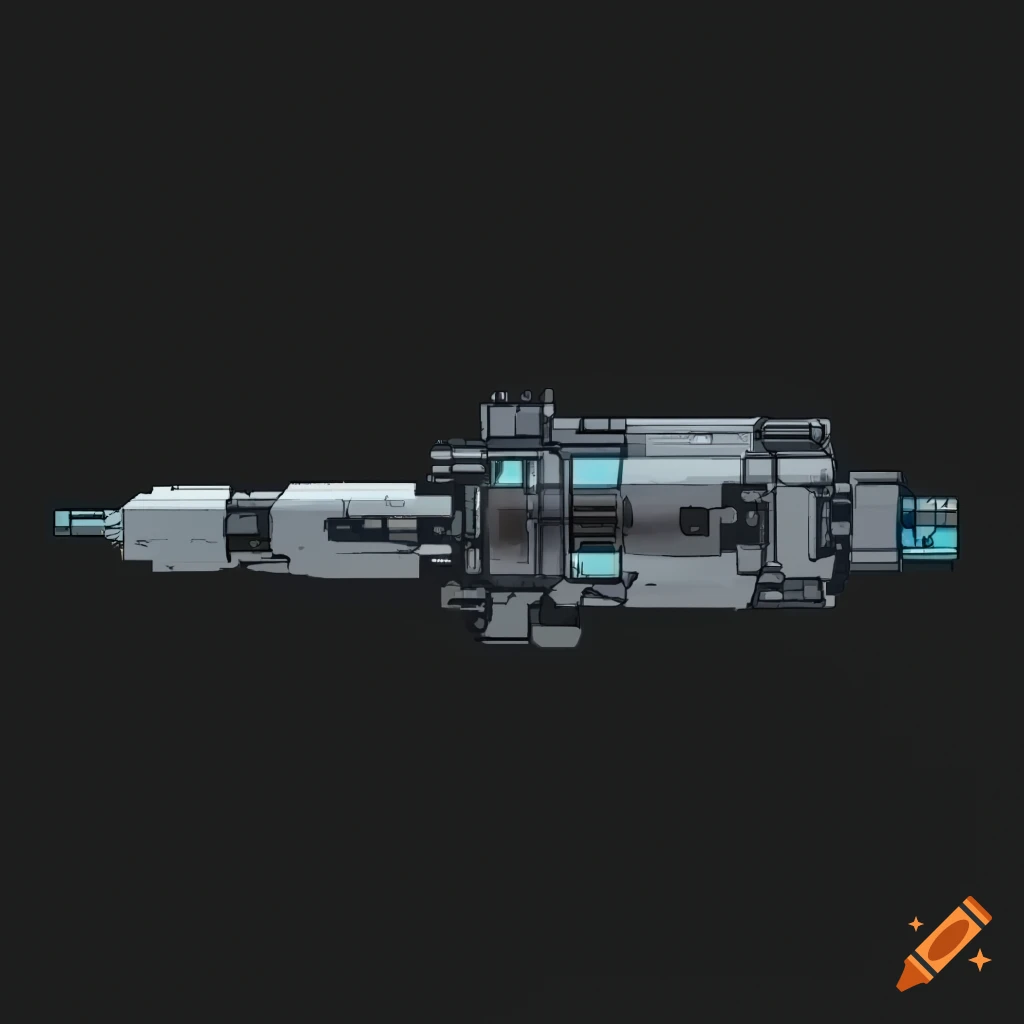 2d machine cannon asset for spaceship