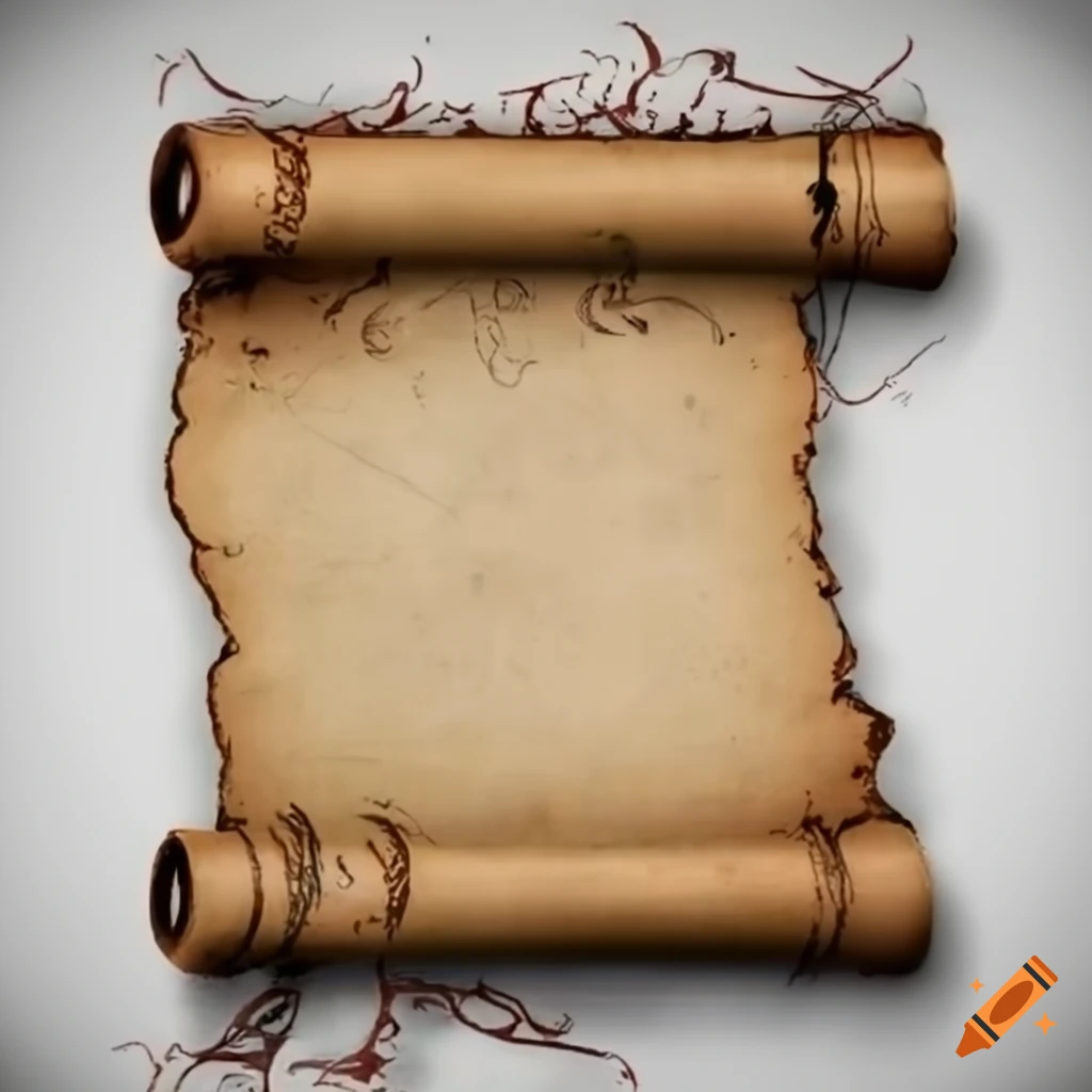 Magical vintage paper scroll with creepy letters