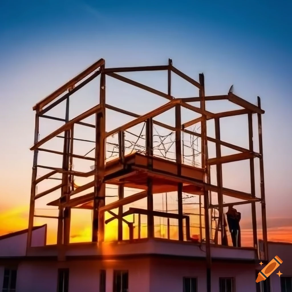 Photo of house undergoing construction with new structural layers