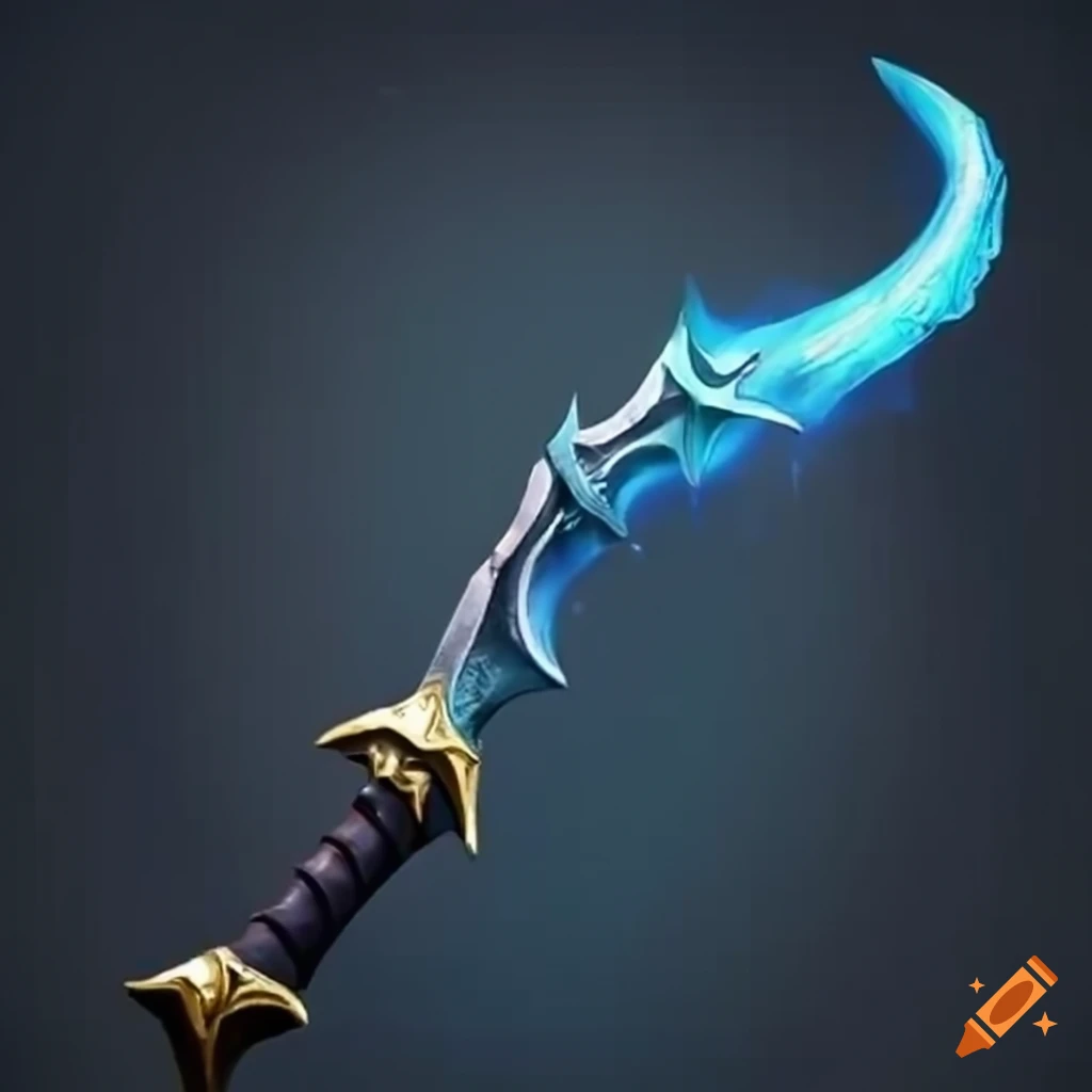 Image of an epic magic curved sword