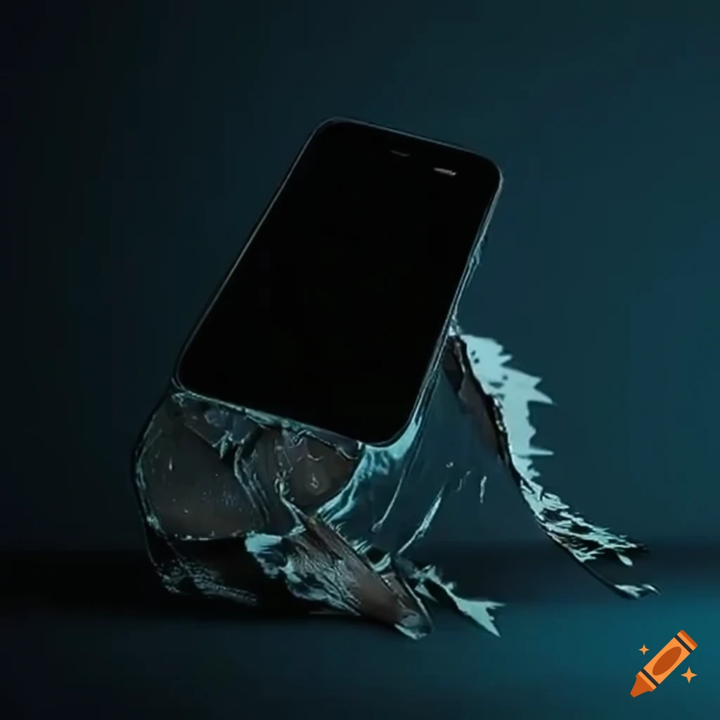 Phone with a cracked back on Craiyon