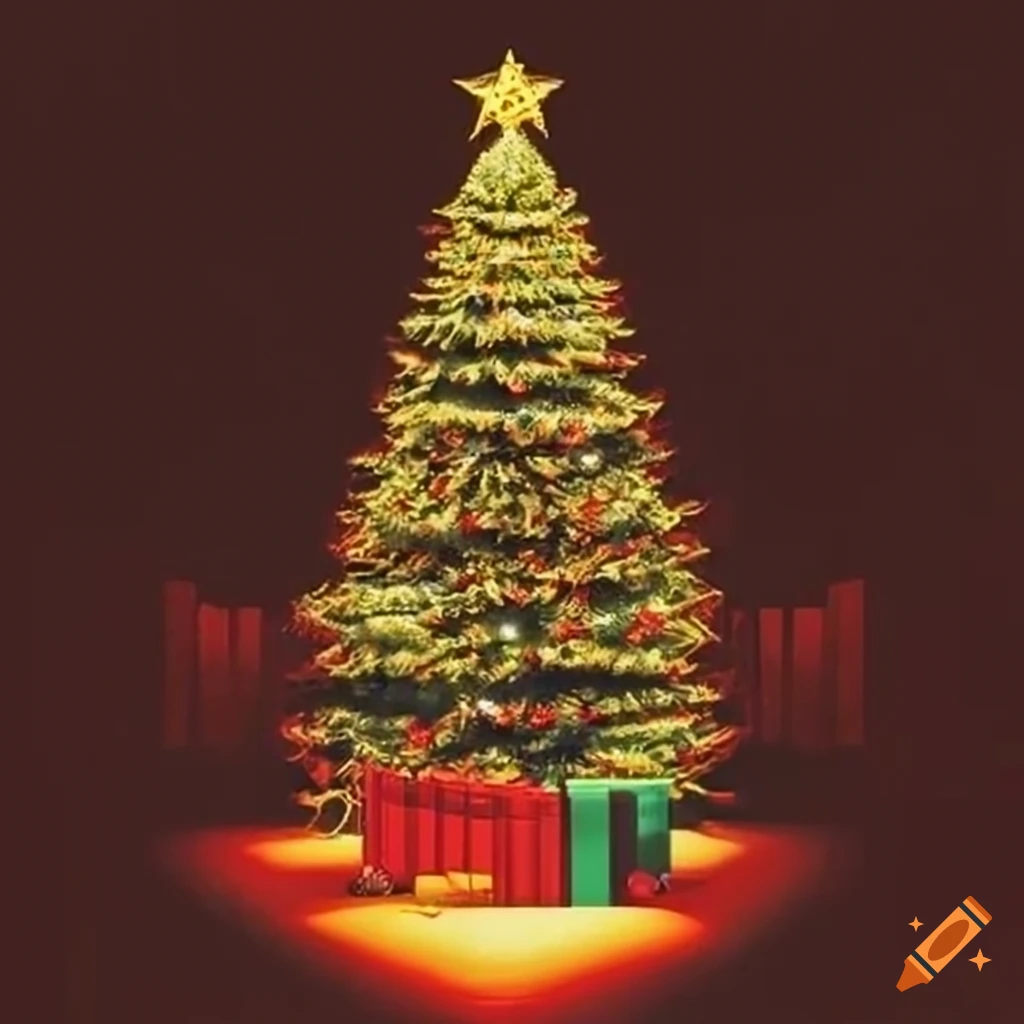 Hip-hop album cover with a christmas tree
