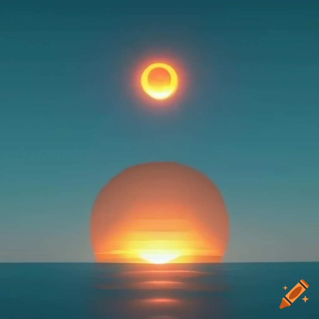 Low poly sunset scenery on Craiyon