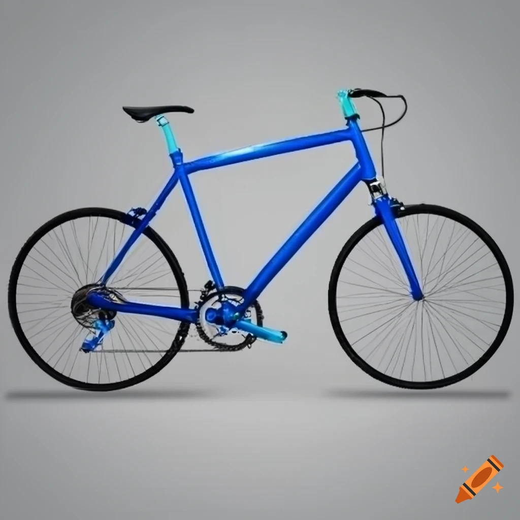 Realistic blue bike on a white background