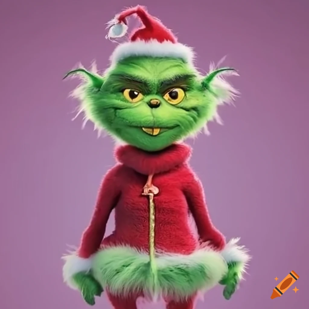 Cute cuddly grinch illustration