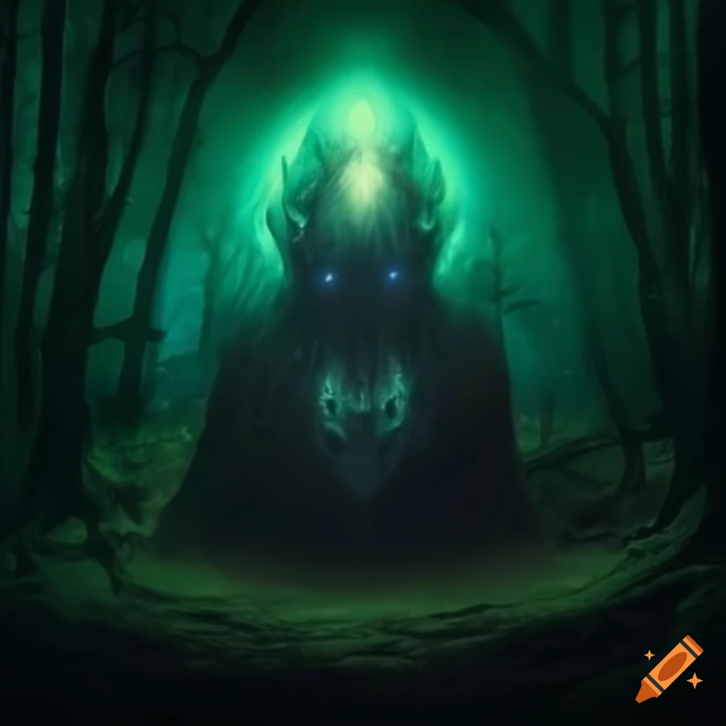 Finnish forest spirit in a mysterious forest