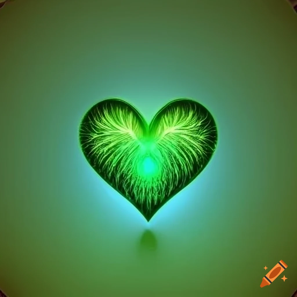 Green heart logo with two shades of green on Craiyon