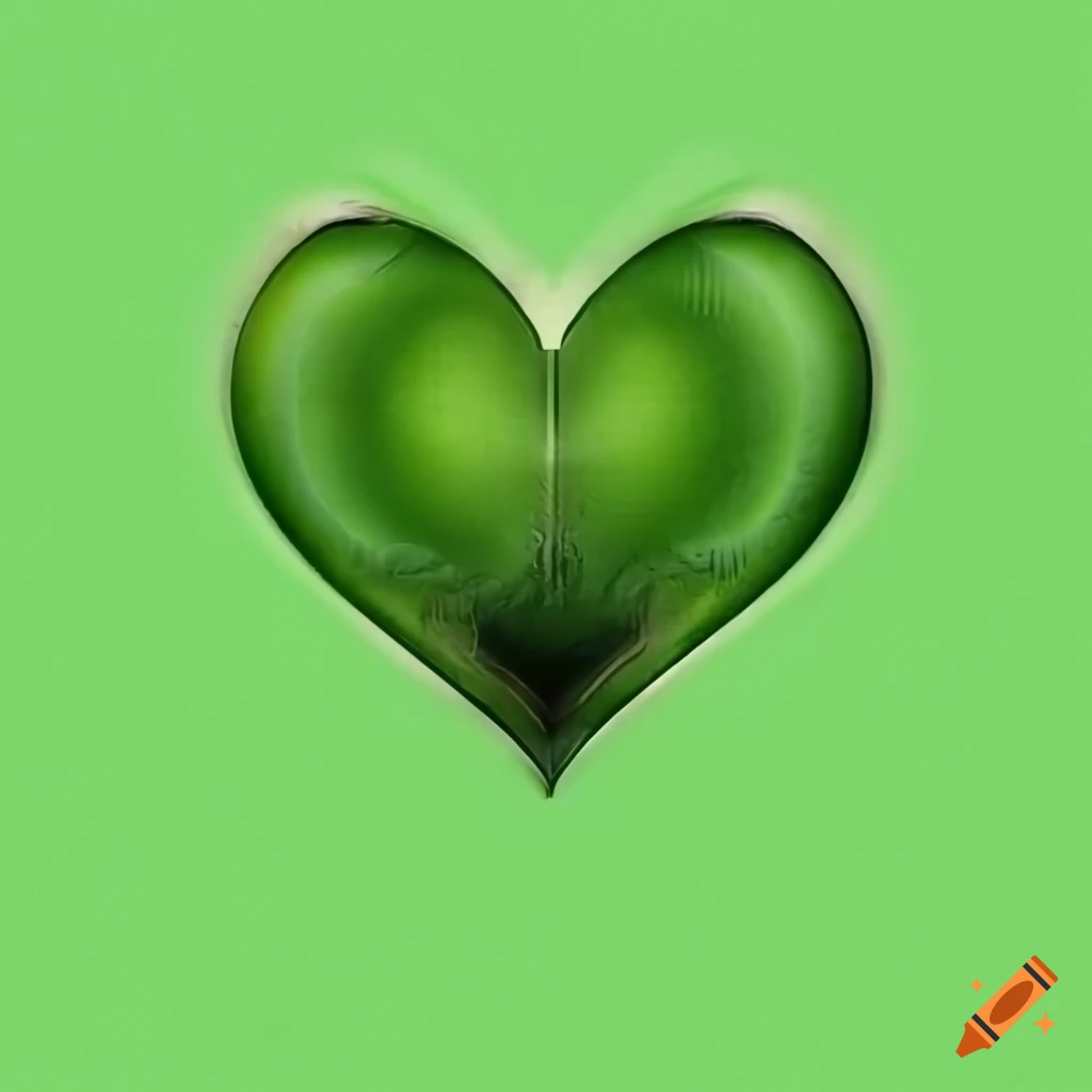 Split green heart logo with unique design