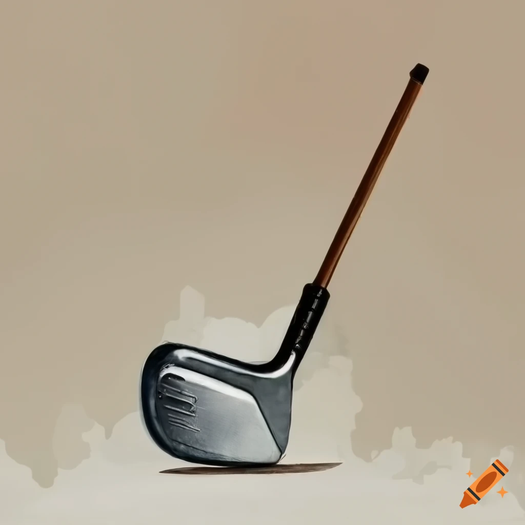 Wide angle shot of an iron golf club