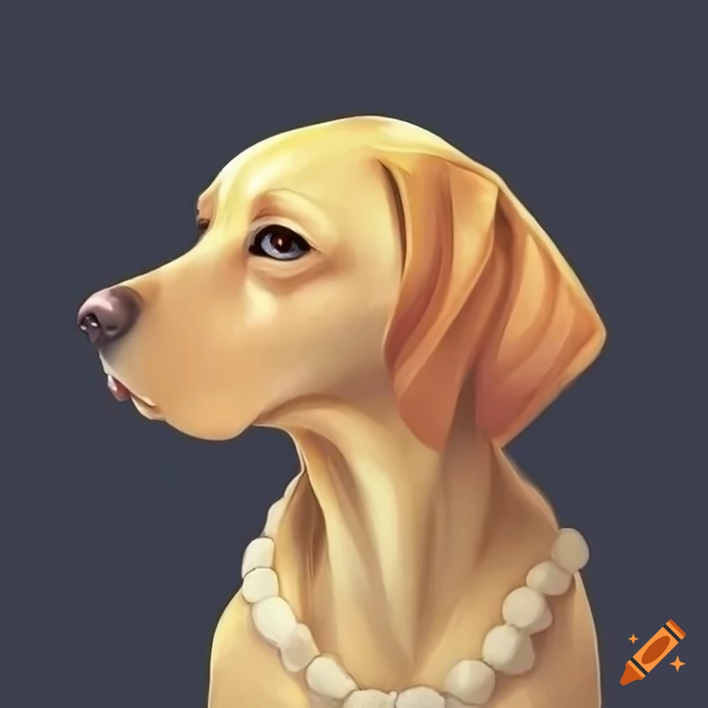 Hyper-realistic portrayal of a yellow lab in a schoolgirls outfit on ...