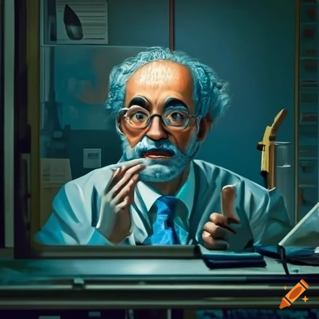 Panel of Dr. Sinclair in a control room on Craiyon