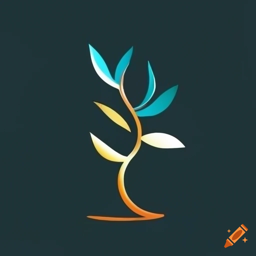 Logo with branch in negative space