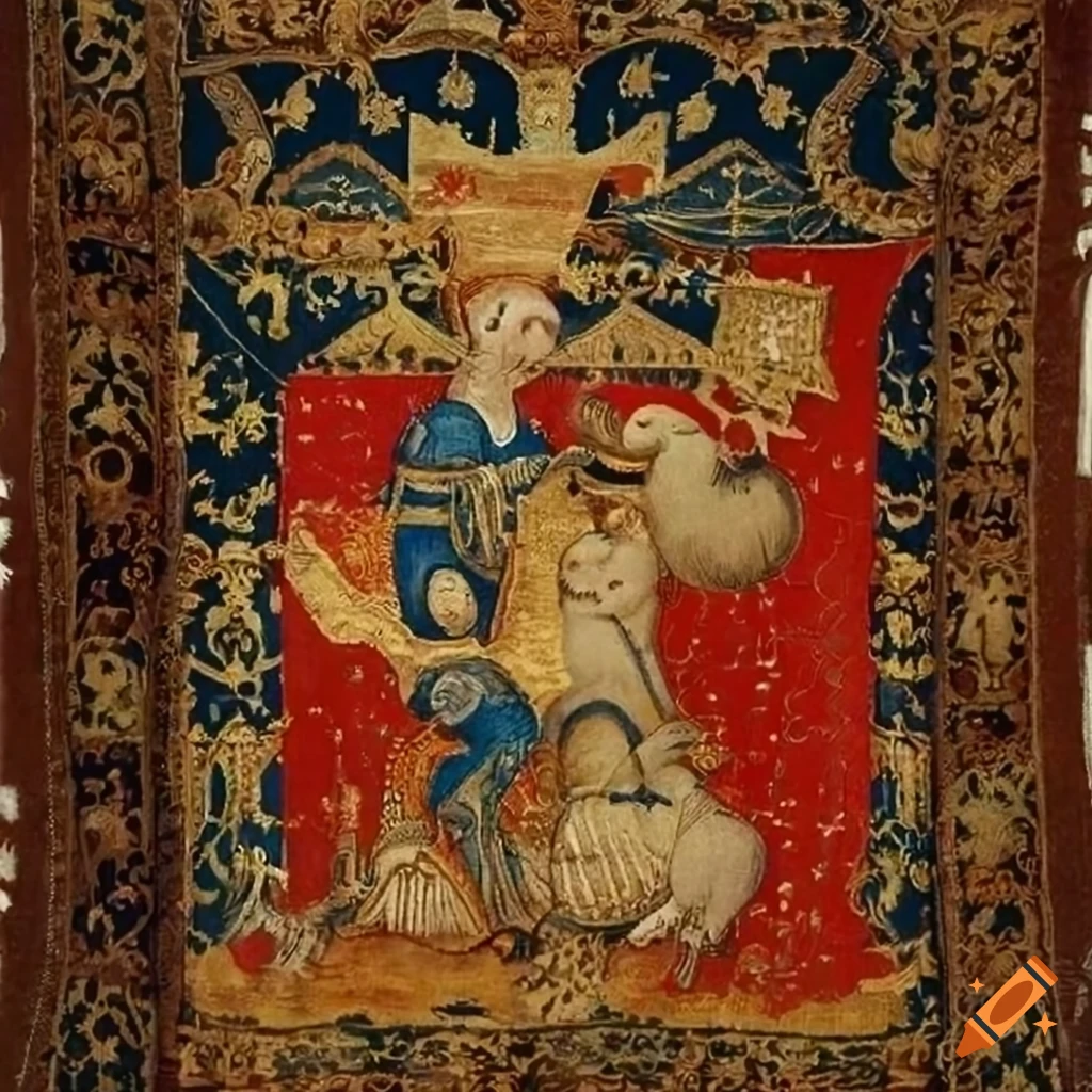 Medieval tapestry featuring yoshi