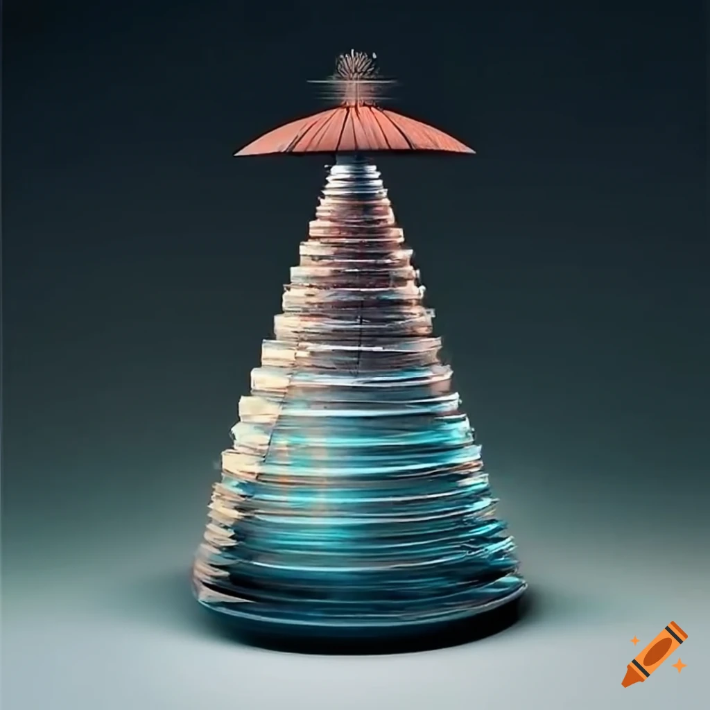 Metal circle Christmas tree with 12 levels, 48 feet tall on Craiyon