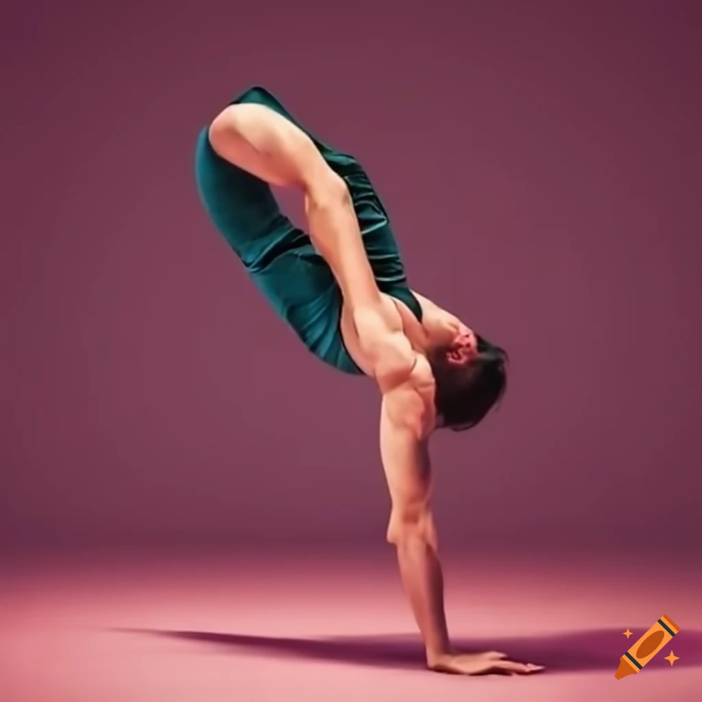 Image of a man doing yoga splits